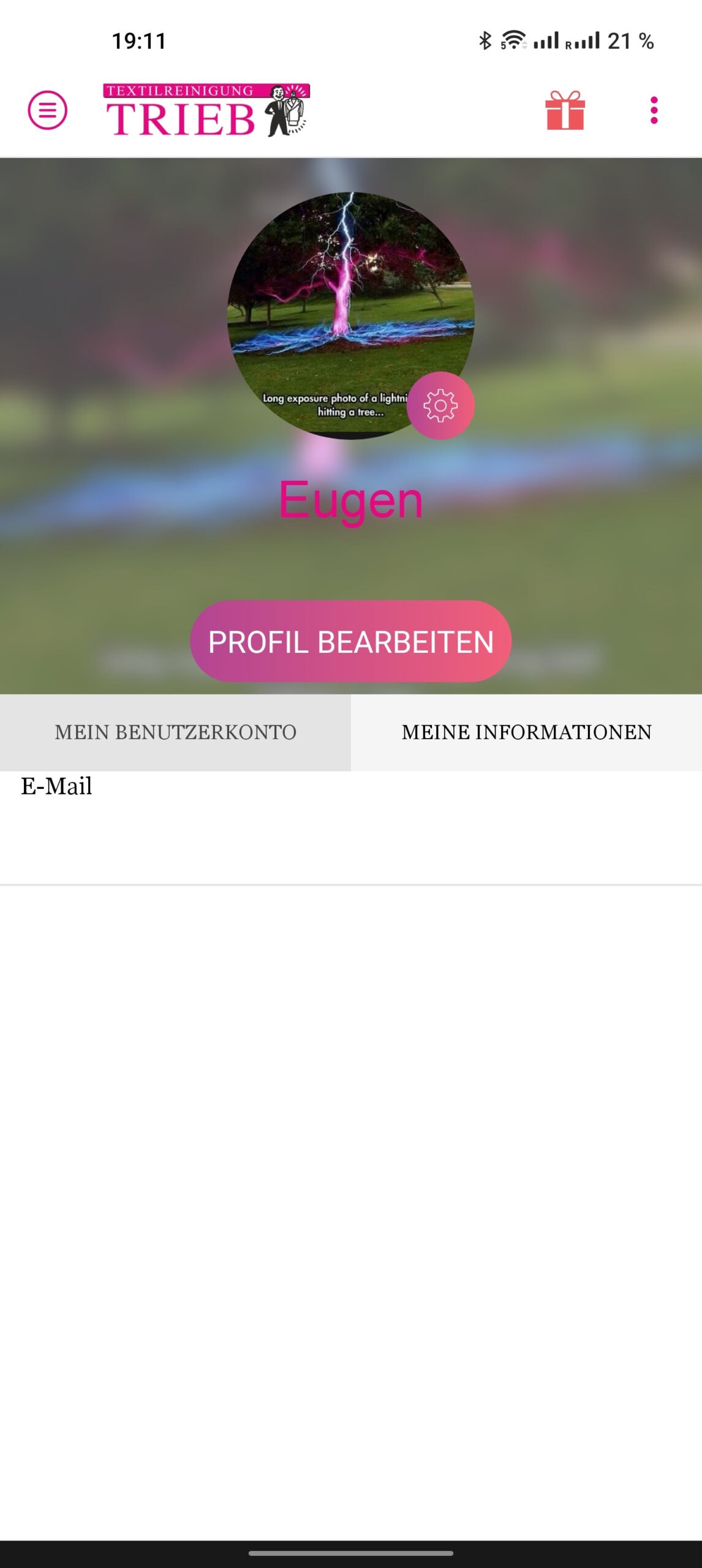 Überprüft euer Profil nach dem Update der App | Textilreinigung Trieb